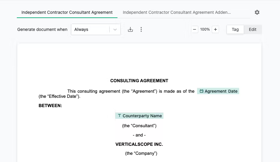 Manage Multiple Documents – Ironclad