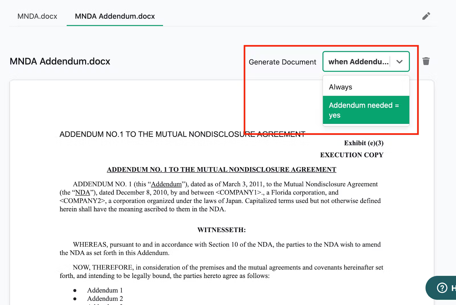 Manage Multiple Documents – Ironclad