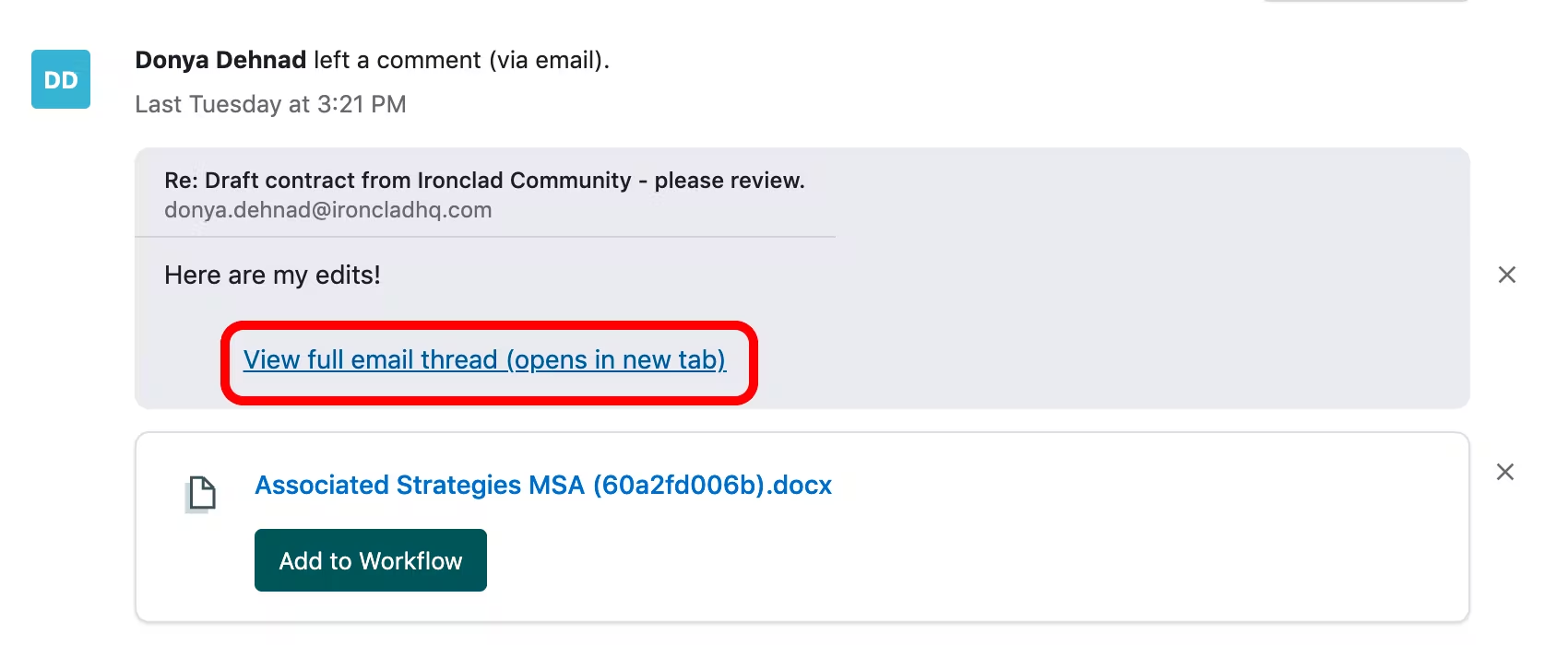Activity Feed Overview – Ironclad