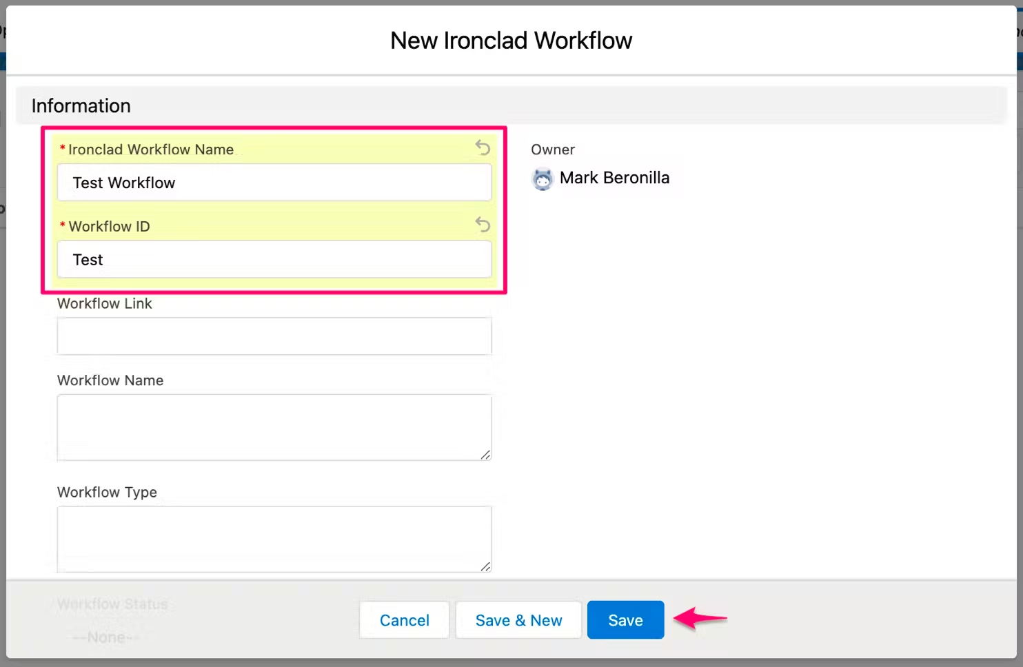 Configure Workflow Status Path Component Ironclad
