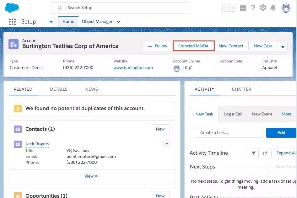 Launch Workflows from Salesforce – Ironclad
