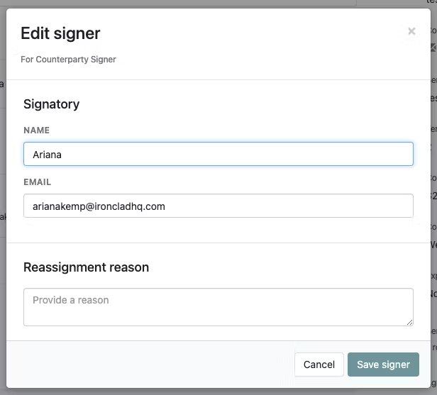 Manage Signatures During the Sign Step – Ironclad
