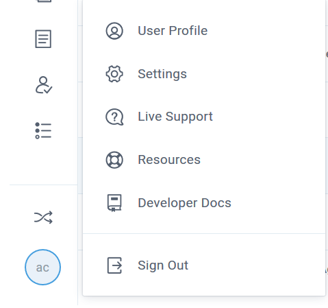 Profile & Settings menu – Ironclad