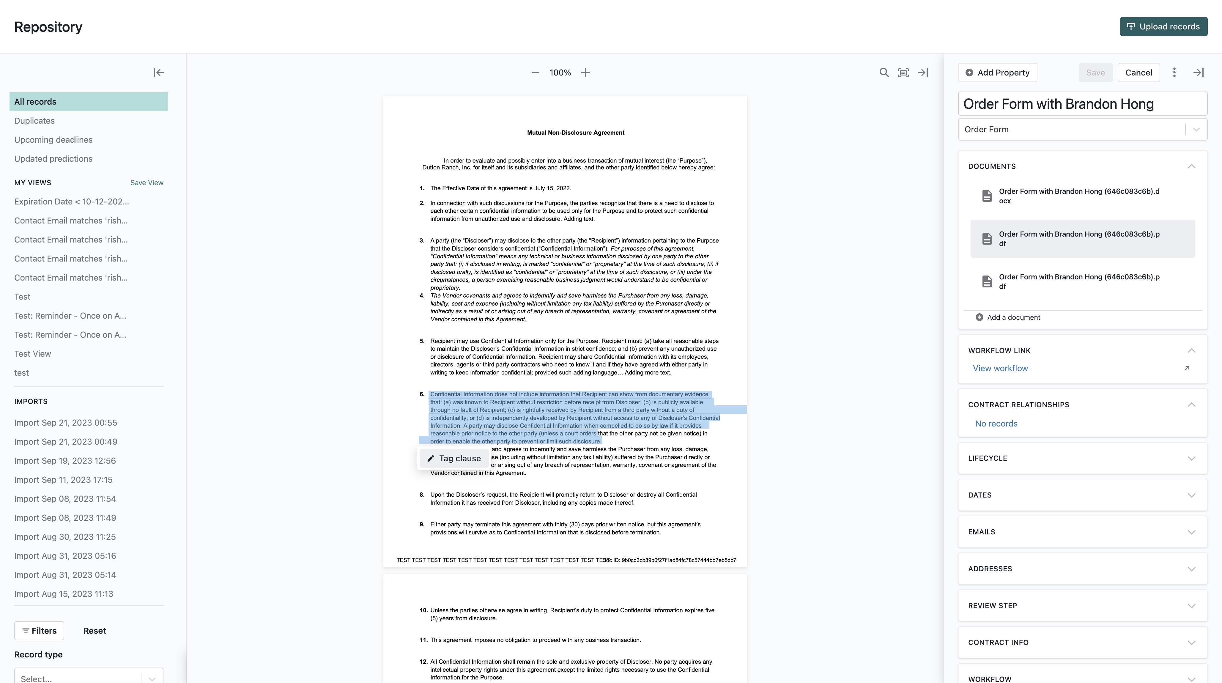 Tag Records with Clauses – Ironclad