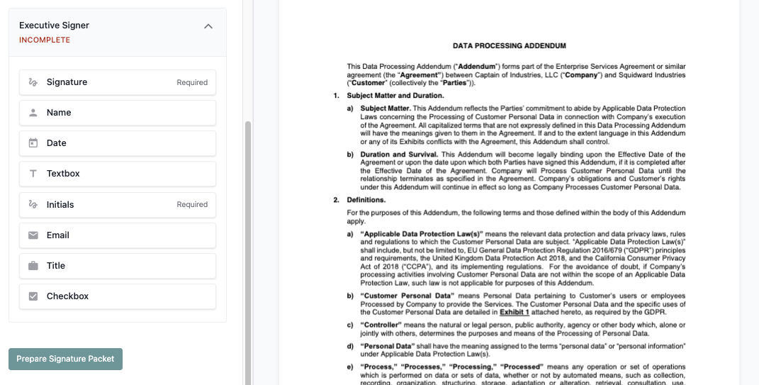 Manage Signatures During the Sign Step – Ironclad