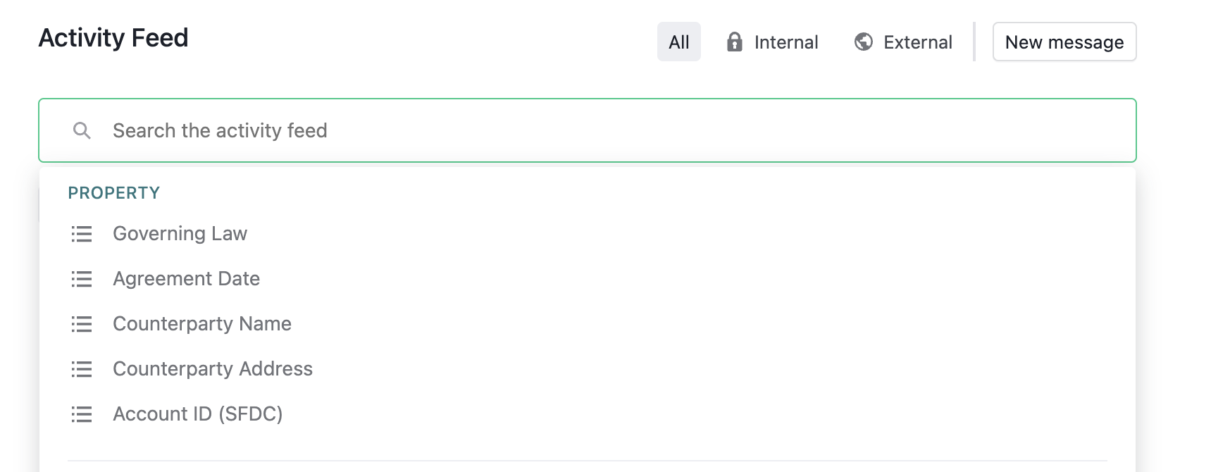 Activity Feed Search and Filters – Ironclad