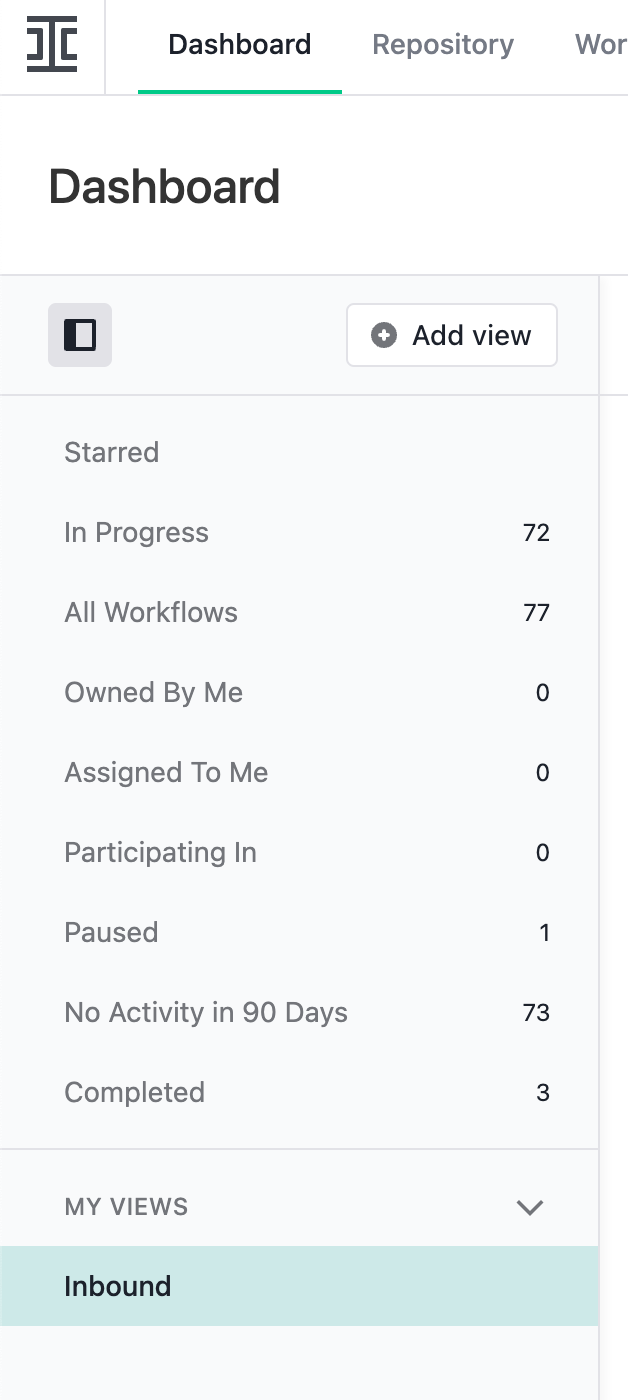 Manage Views in the Dashboard – Ironclad