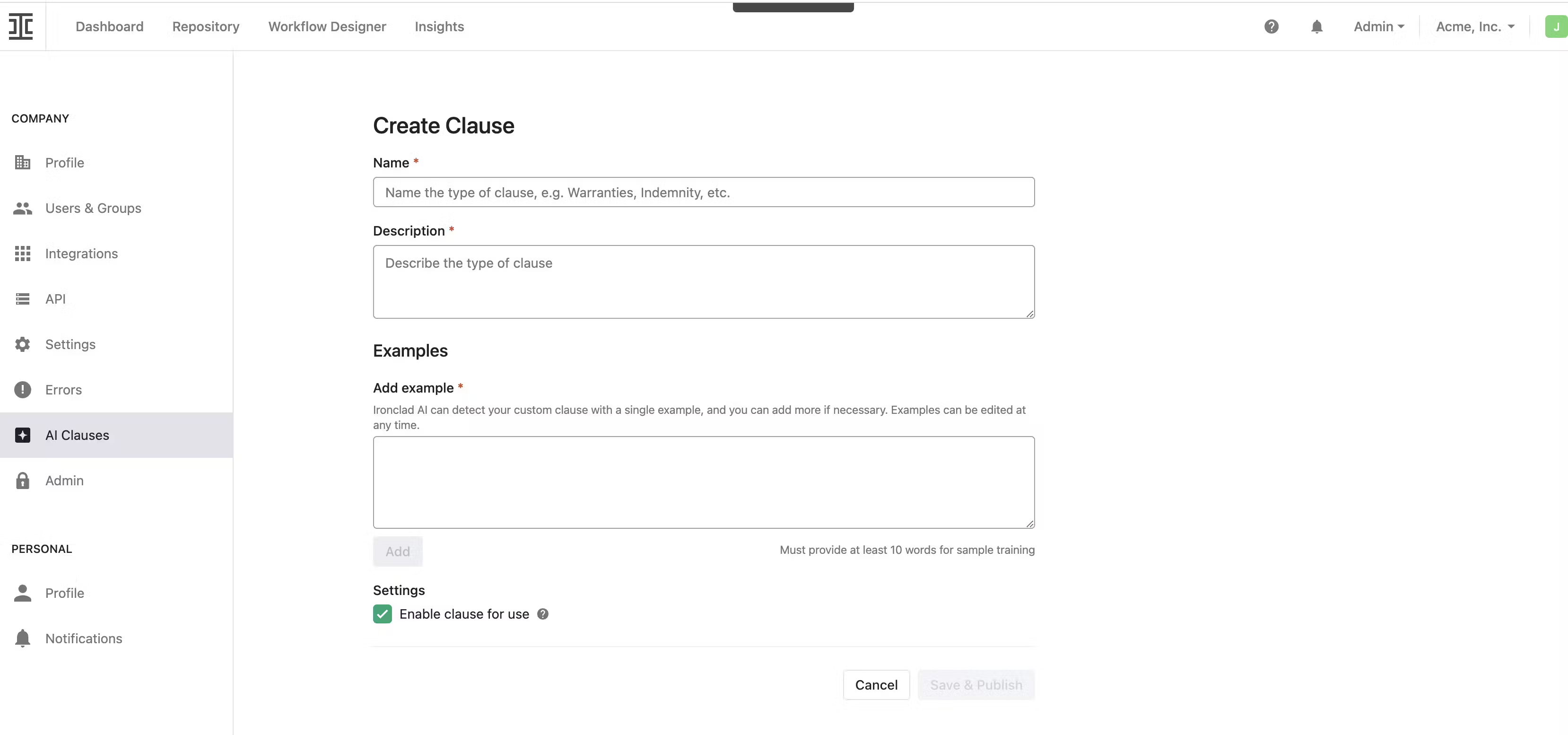 Train AI Custom Clauses and Ironclad AI Clauses – Ironclad