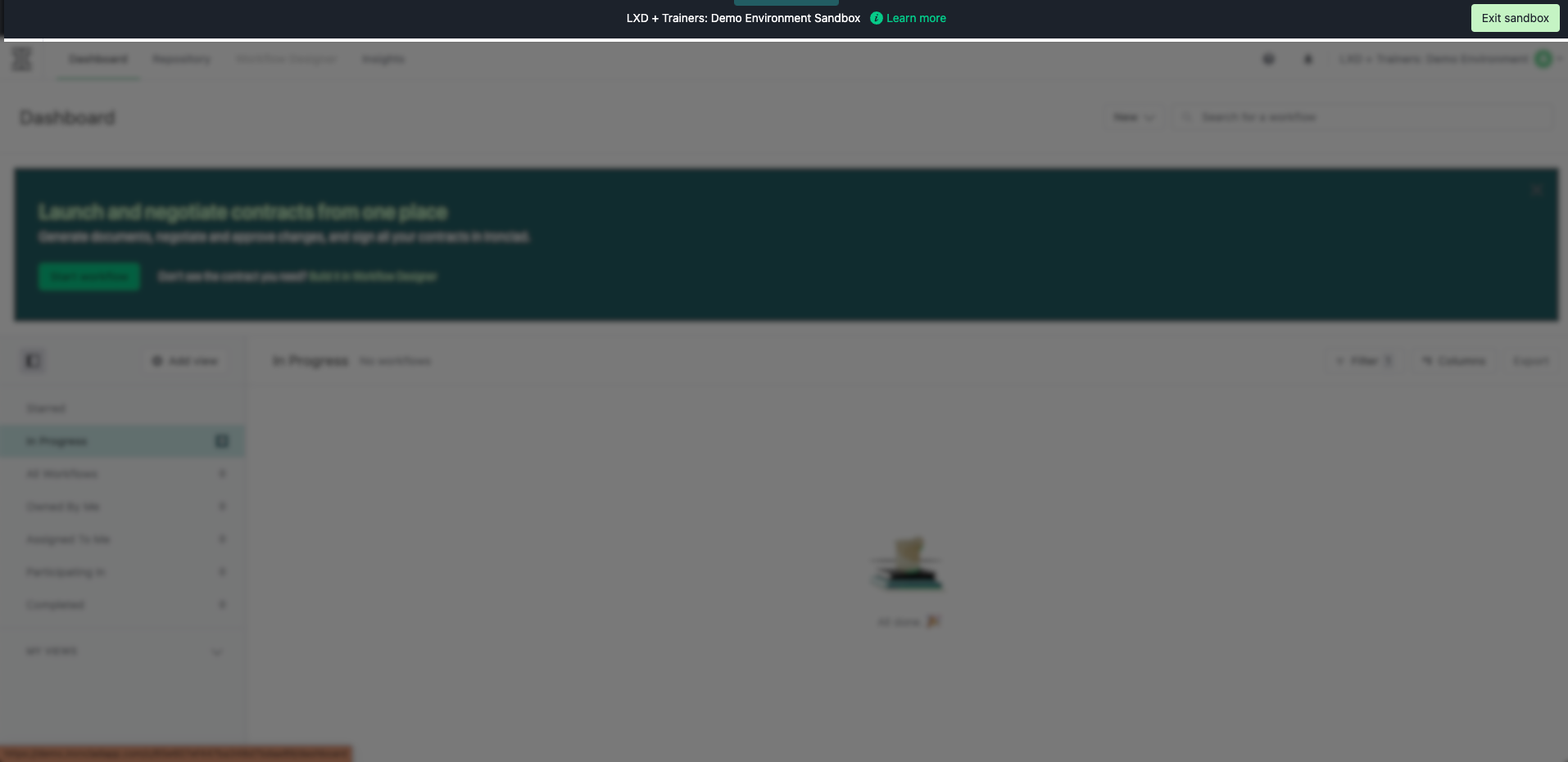 Use Sandbox Mode – Ironclad