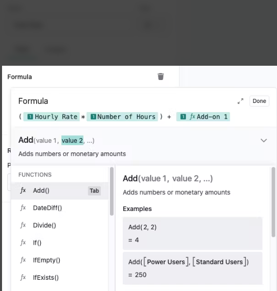 Manage Formulas – Ironclad