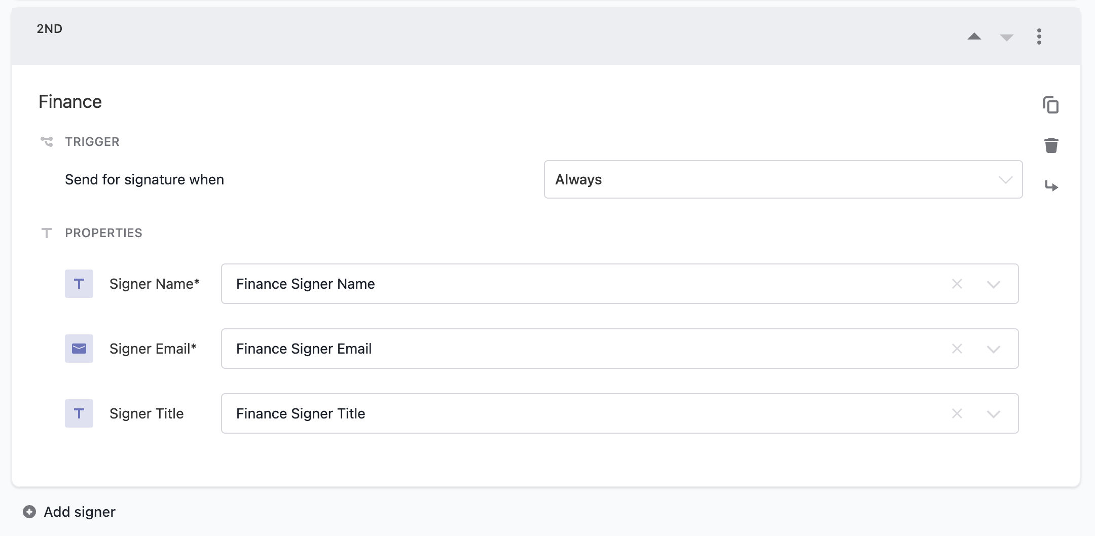 Configure Signatures – Ironclad