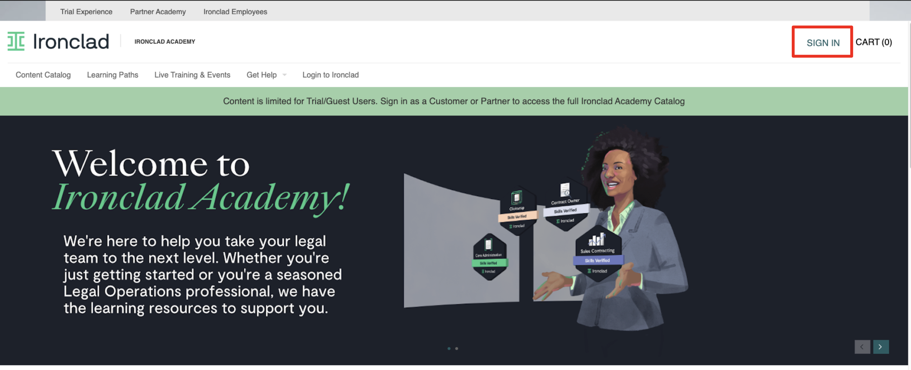 Log into Ironclad Academy – Ironclad