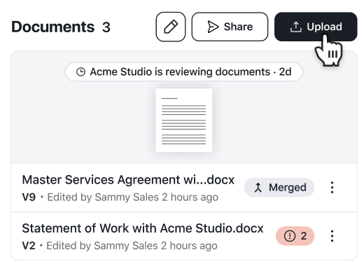 Upload Multiple Documents in the Review Step – Ironclad
