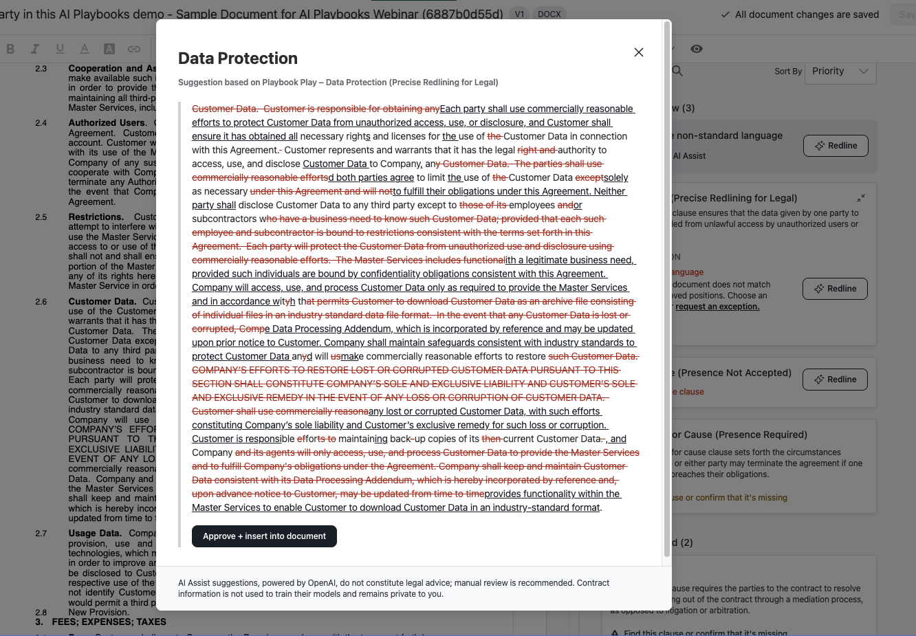 Use AI Precise Redlining to Review a Contract – Ironclad