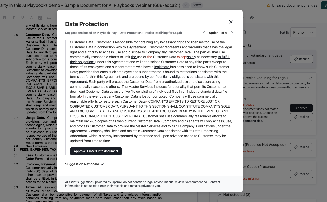 Use AI Precise Redlining to Review a Contract – Ironclad