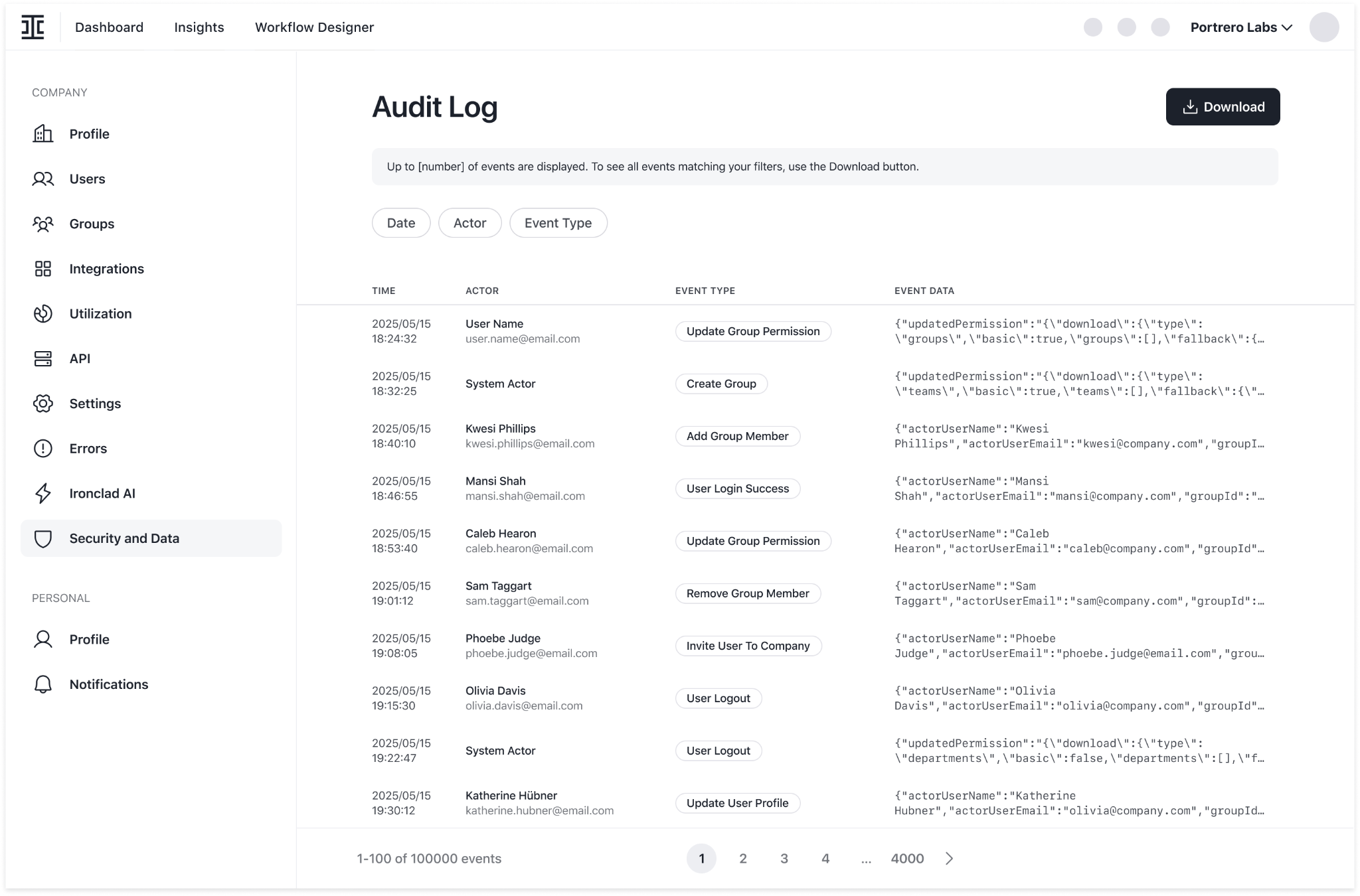 Audit Log Overview – Ironclad