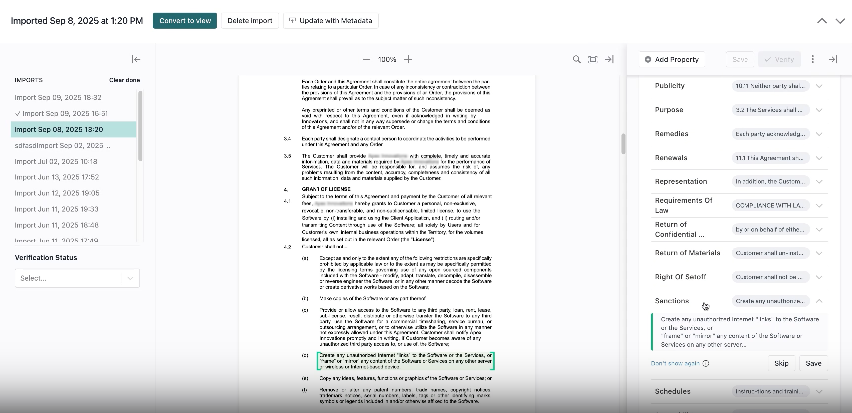 Use Smart Import and AI Suggestions on Records – Ironclad