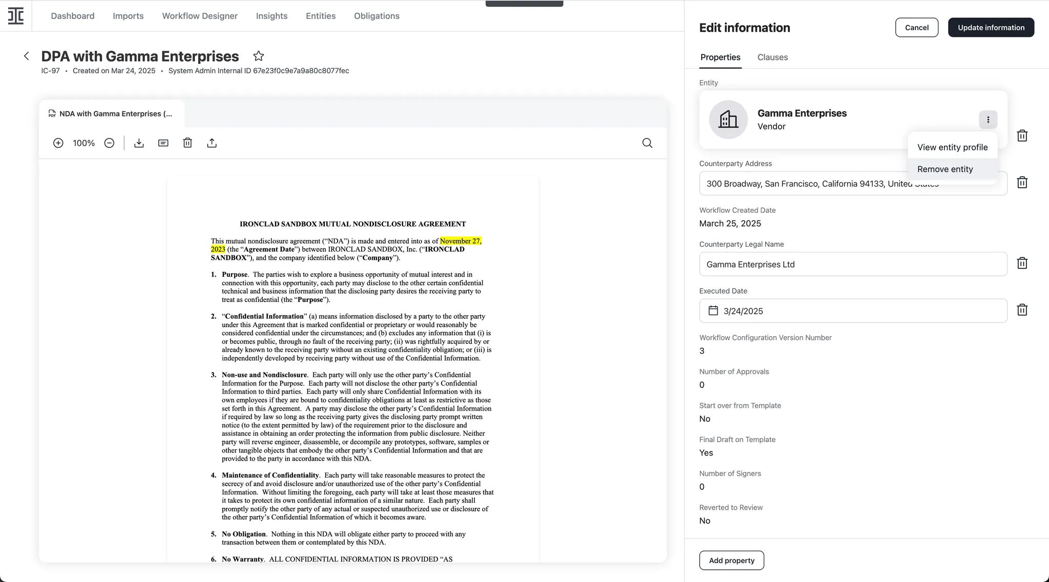Connect Entities and Contracts – Ironclad