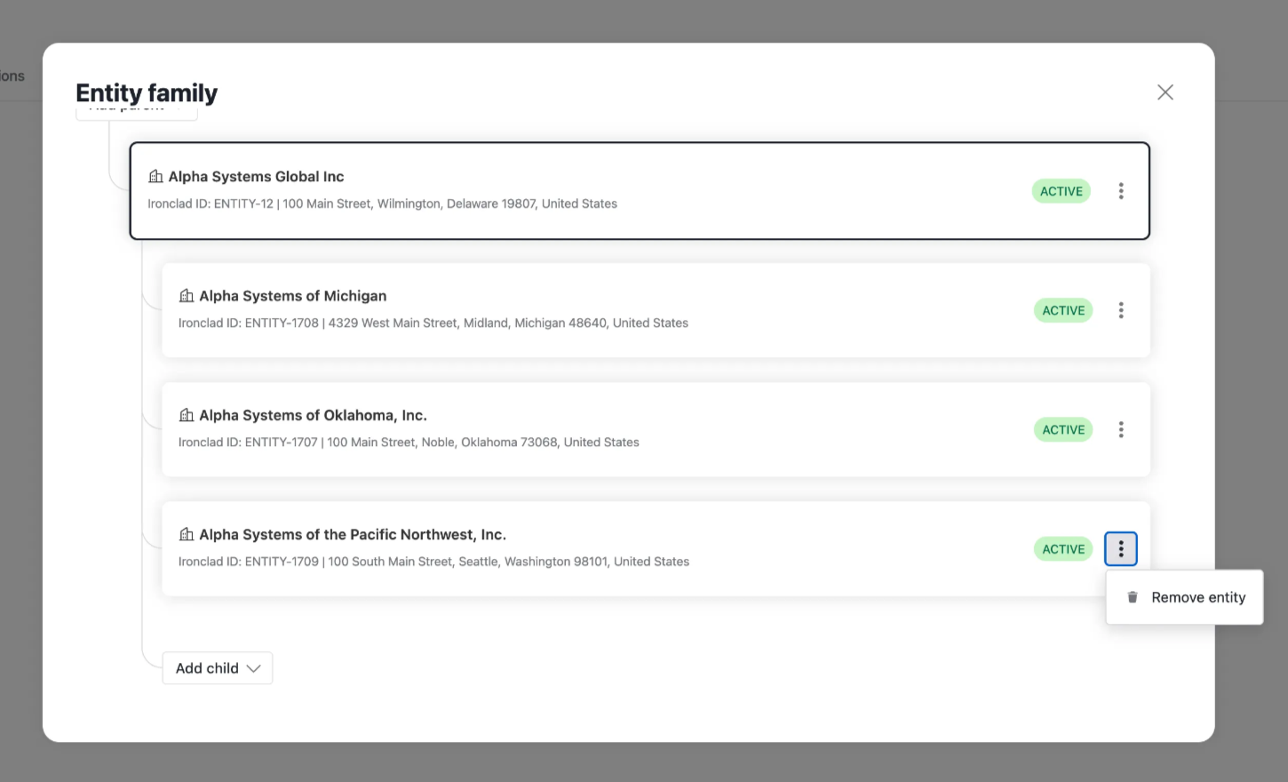 Create and Edit Entity Families – Ironclad