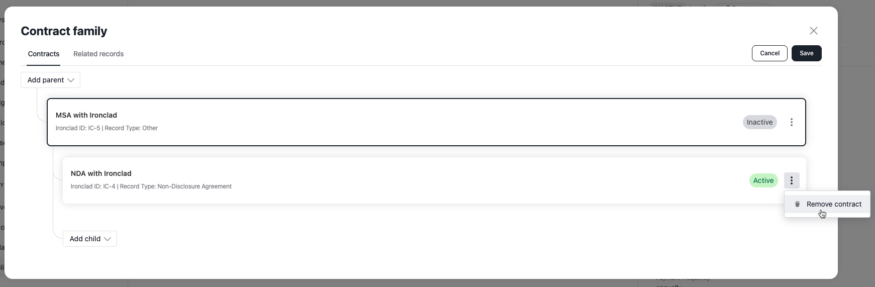 Create and Edit Contract Families – Ironclad