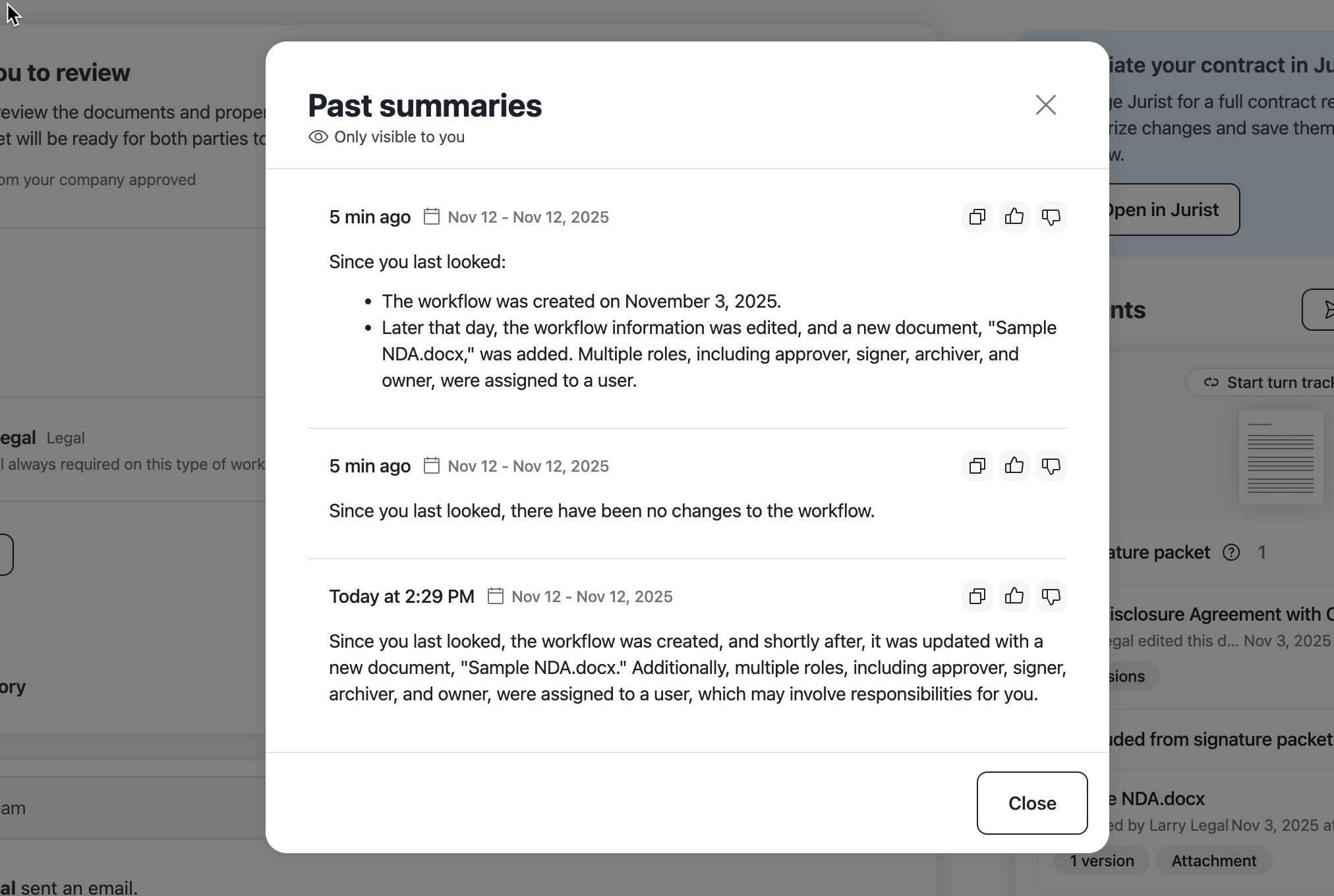 Summarize Activity with Workflow Activity Summary – Ironclad
